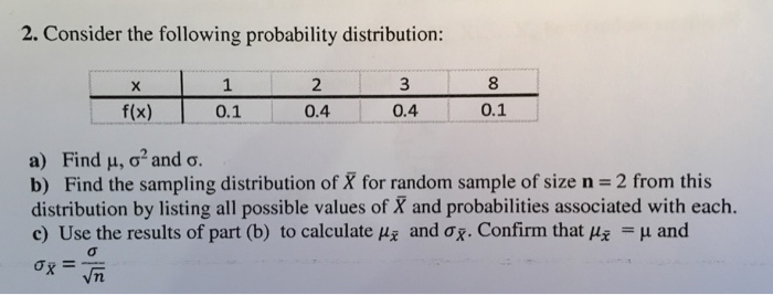 Solved Consider the following probability distribution: | Chegg.com