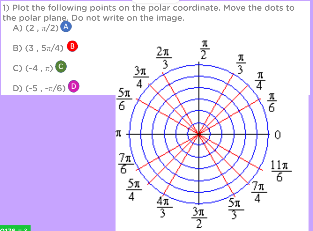 Solved 1) Plot the following points on the polar coordinate. | Chegg.com