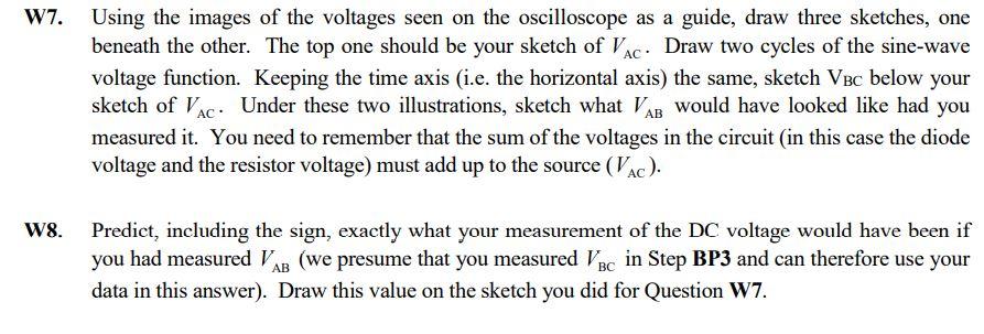 Solved W7 and W8 are the questions. BP1-4 is the procedure. | Chegg.com