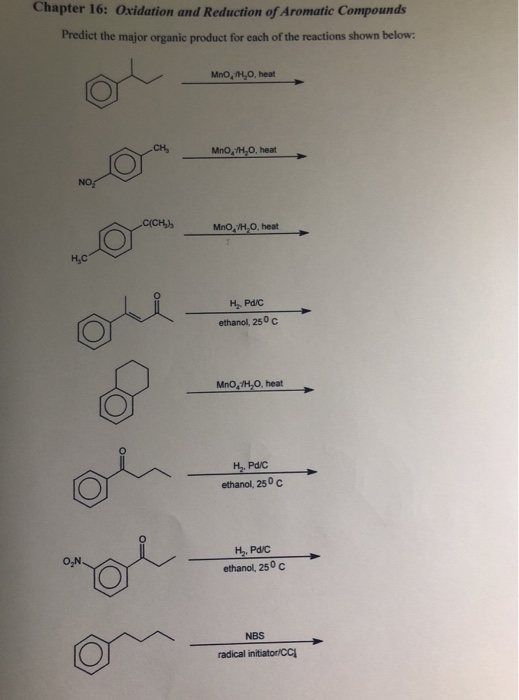 Solved Chapter 16: Oxidation and Reduction of Aromatic | Chegg.com