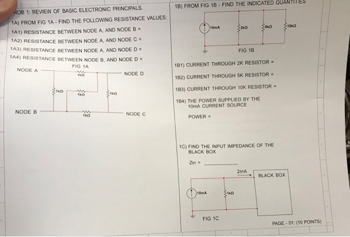 Solved QUANTITIES 1B) FROM FIG 1B-FIND THE INDICATED OB 1: | Chegg.com