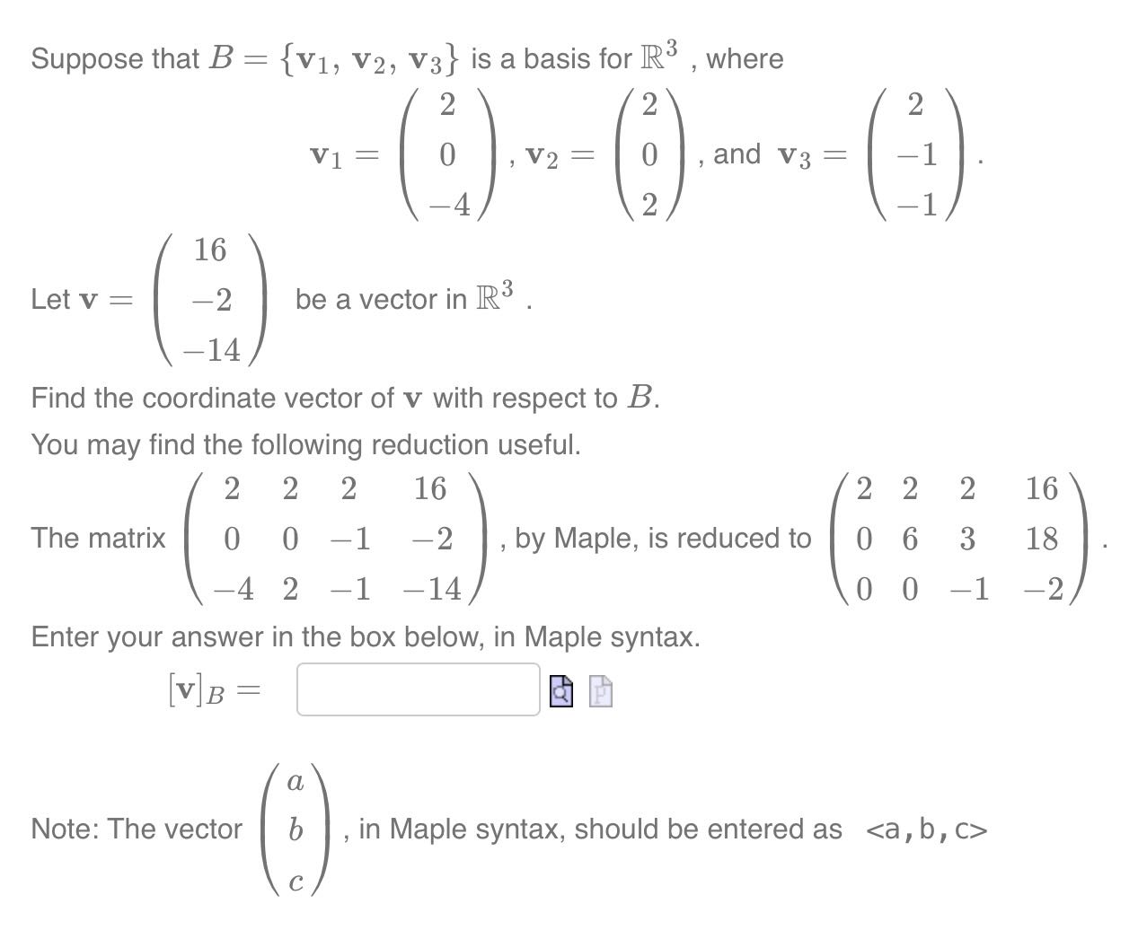 Solved Suppose that B={v1,v2,v3} is a basis for R3, where | Chegg.com