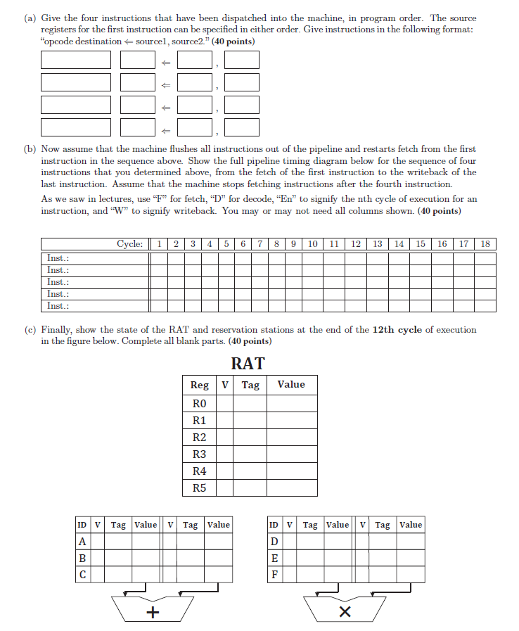 3. Tomasulo's Algorithm (Reverse Engineering) In this | Chegg.com