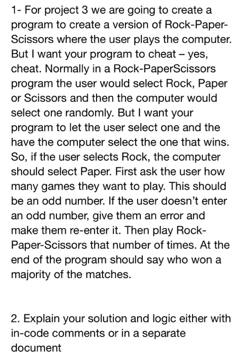 Solved 1- For project 3 we are going to create a program to | Chegg.com
