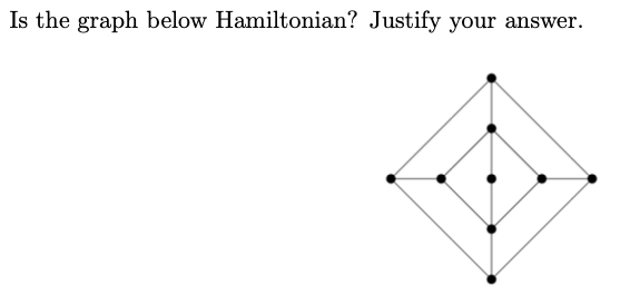 Solved Is the graph below Hamiltonian? Justify your answer. | Chegg.com