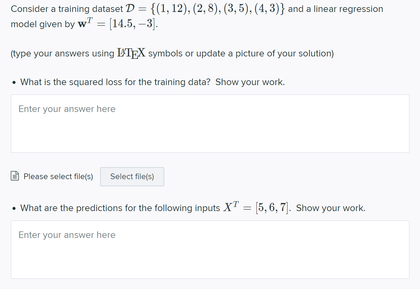 Solved Consider a training dataset | Chegg.com