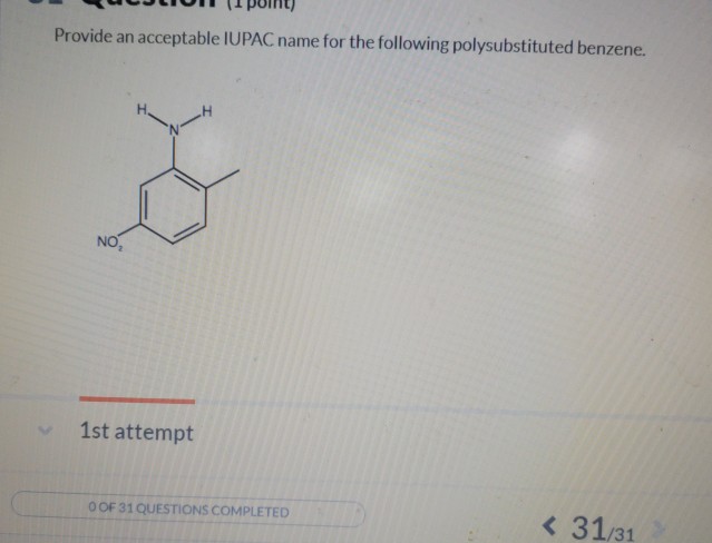 Solved Provide an acceptable IUPAC name for the following | Chegg.com