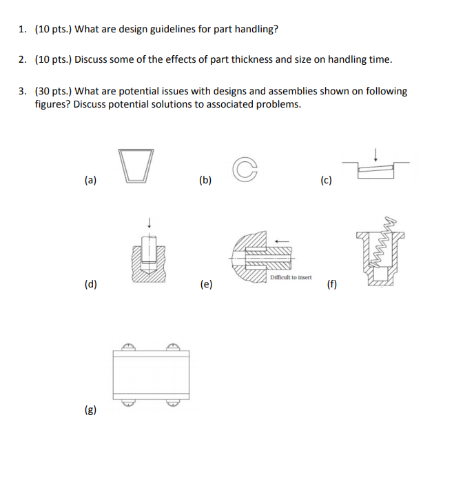 Solved 1. (10 pts.) What are design guidelines for part | Chegg.com
