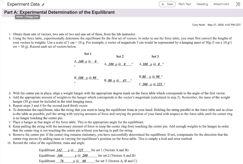 + New Rich Text Heading Attachment Experiment Data | Chegg.com