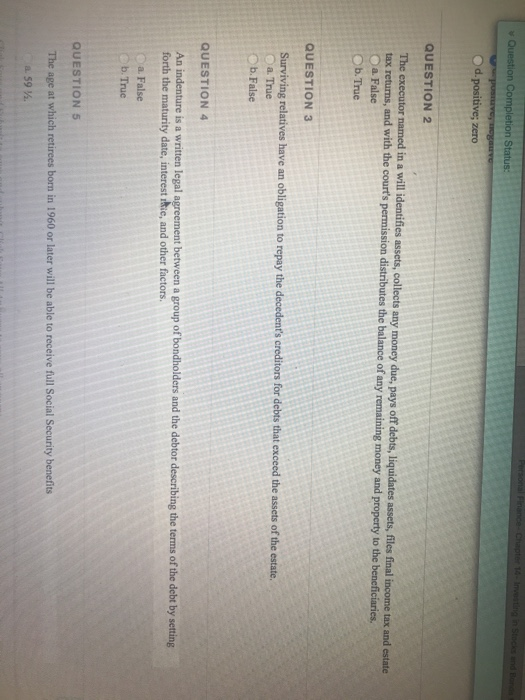 Solved Question Completion Status: QUESTION 2 The executor | Chegg.com