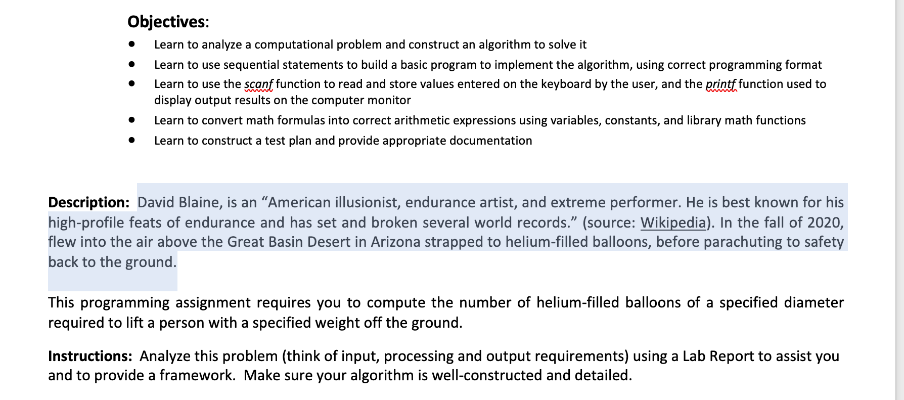Solved . Objectives: Learn to analyze a computational | Chegg.com