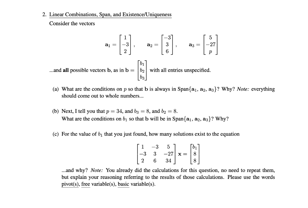 Solved (a) What are the conditions on p so that b is always | Chegg.com