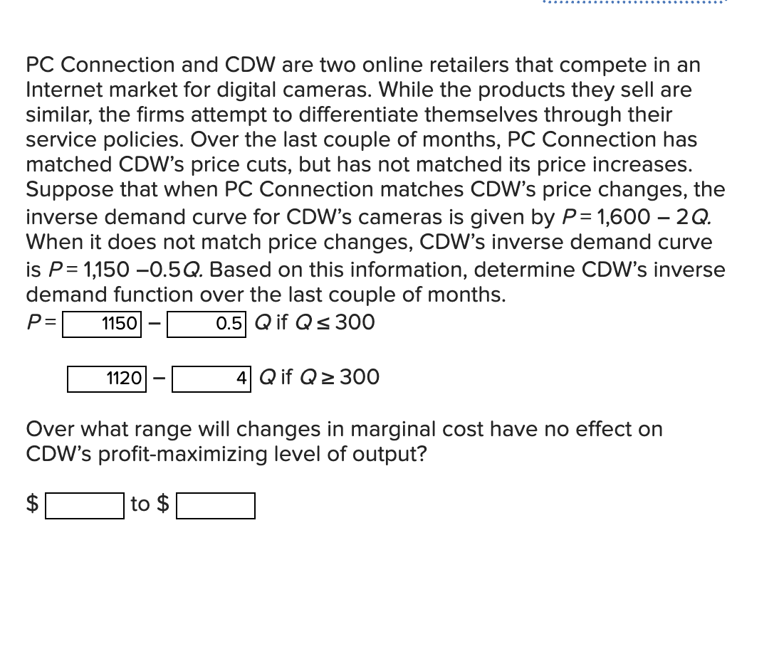 Solved PC Connection and CDW are two online retailers that | Chegg.com