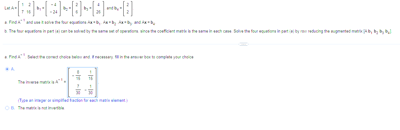 Solved Let A=[17216]⋅b1=[−4−24]⋅b2=[26]⋅b3=[426] and | Chegg.com