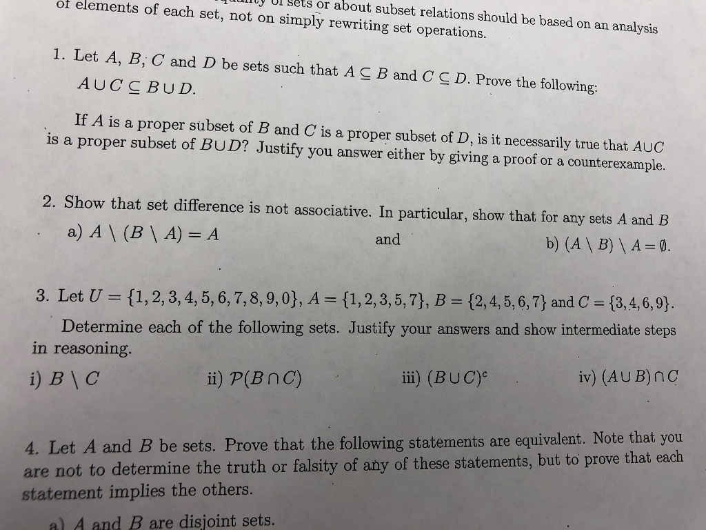 Solved ot elements of each set, not on simply rewriting set | Chegg.com