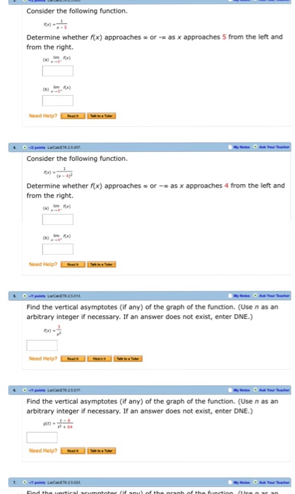 Solved Consider the following function. f(x) = 1/x - 5 | Chegg.com
