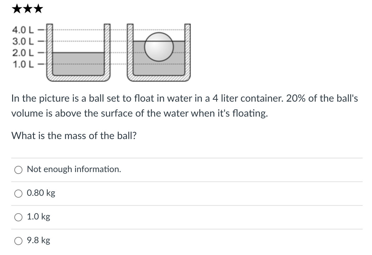 Solved 4.0 L 3.0L 2.0 L 1.0 L In the picture is a ball set | Chegg.com