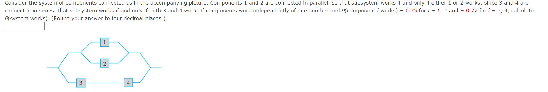 Solved Consider the system of components connected as in the | Chegg.com