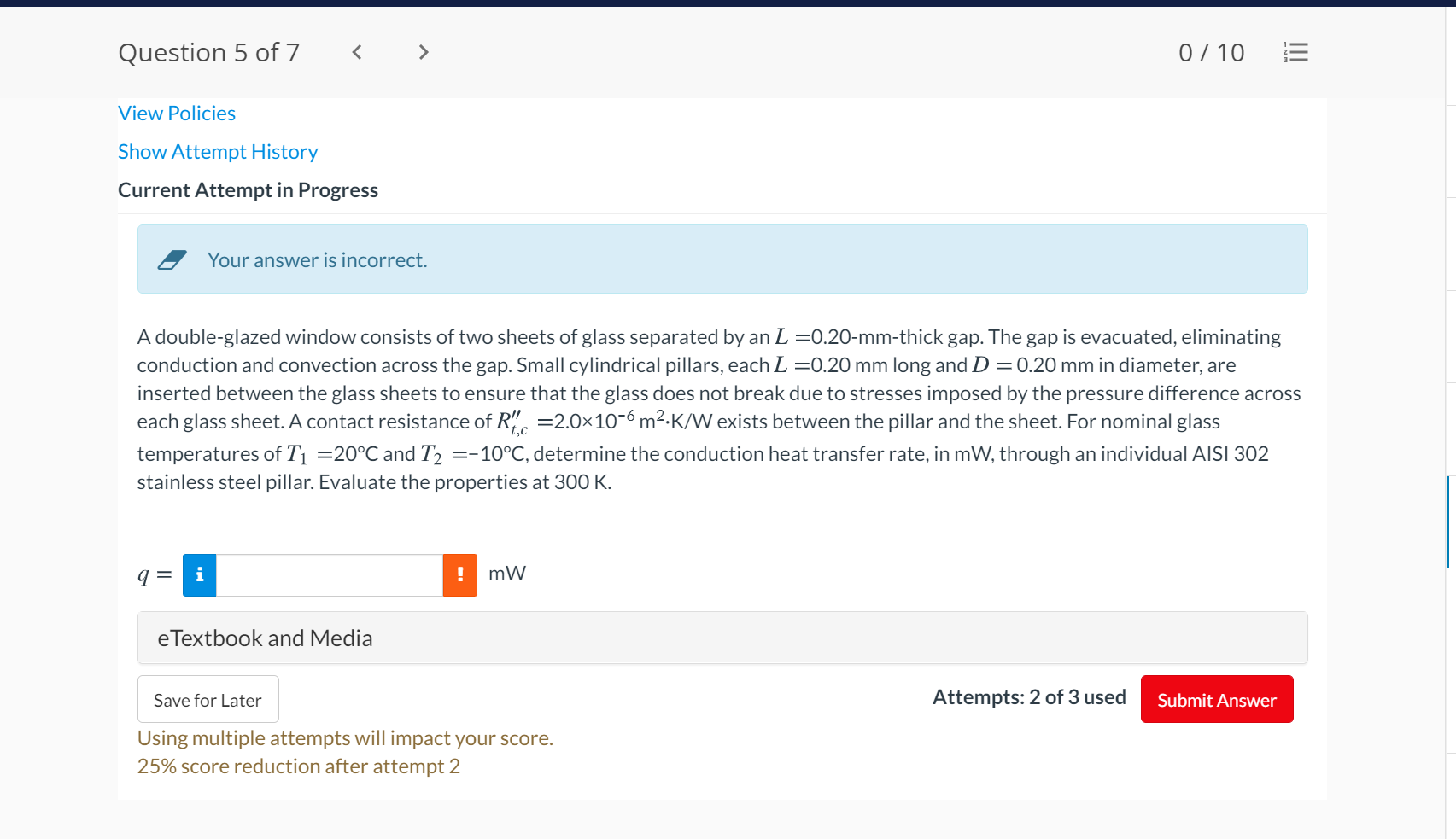 Solved Question 5 of 7 0 / 10 III View Policies Show | Chegg.com