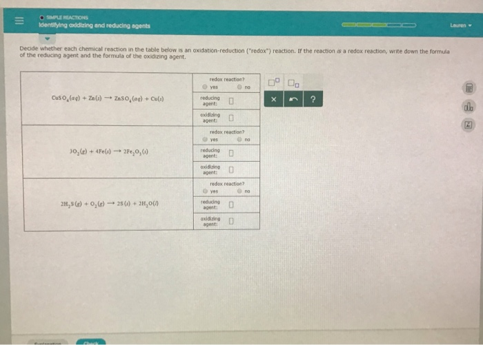 Solved r Identitying cxddizing and reducing agents Decide | Chegg.com