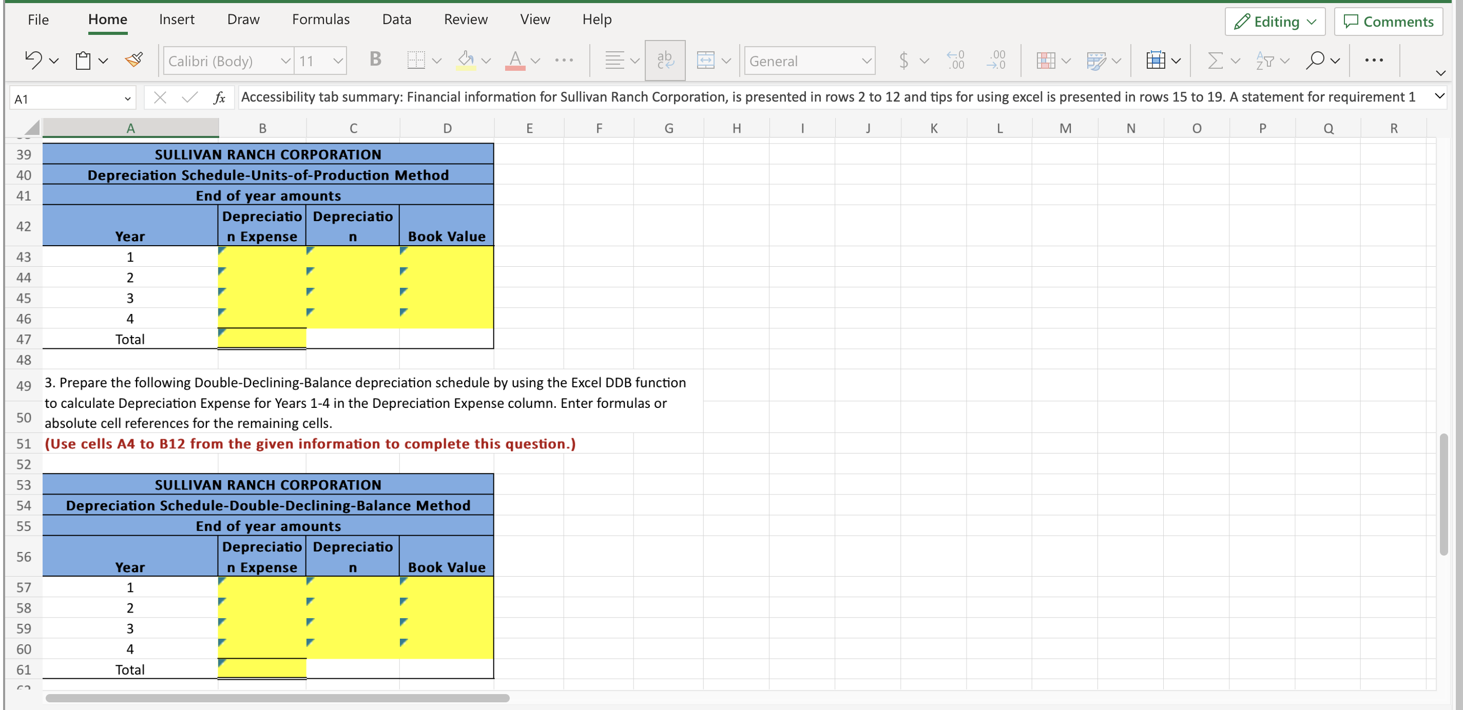Solved (Use cells A4 to B12 from the given information to | Chegg.com