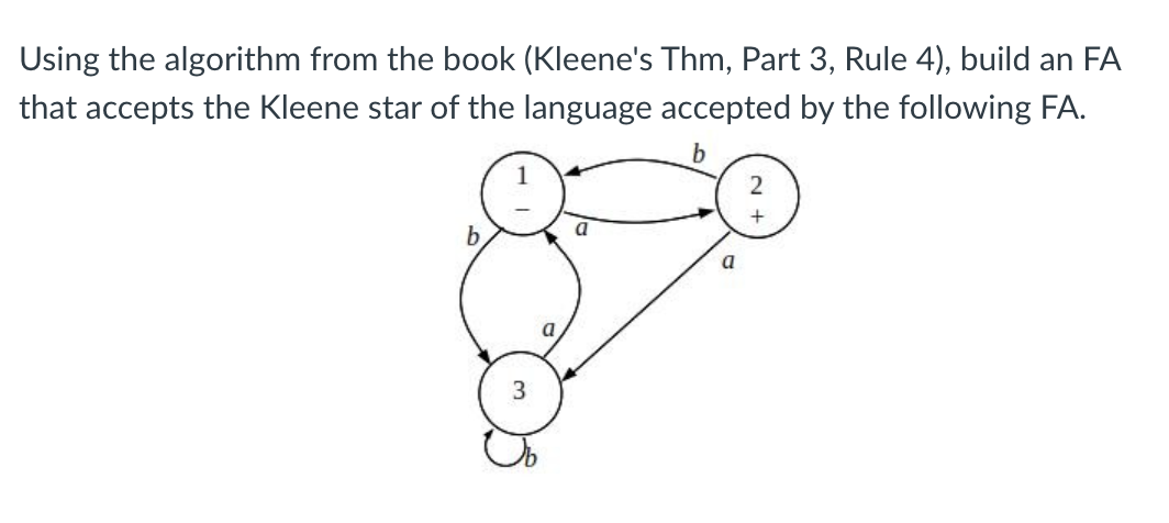 Solved Using the algorithm from the book (Kleene's Thm, Part | Chegg.com