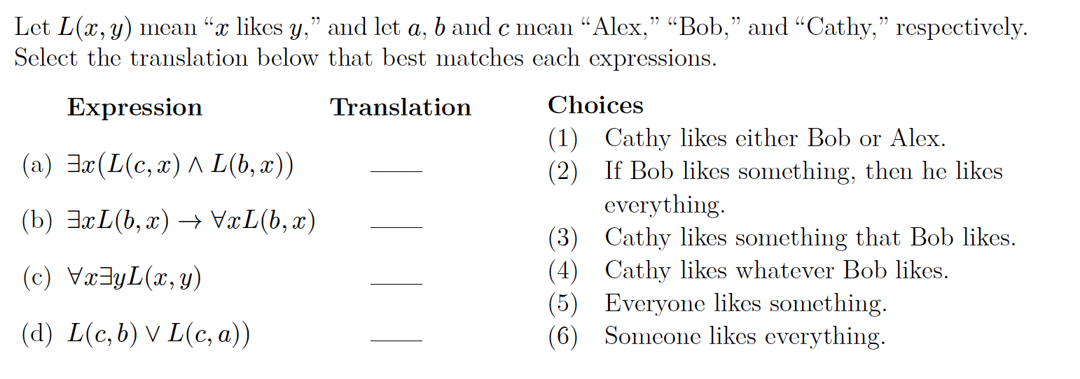 Solved Let L(x,y) mean Solved Let L(x,y) mean
