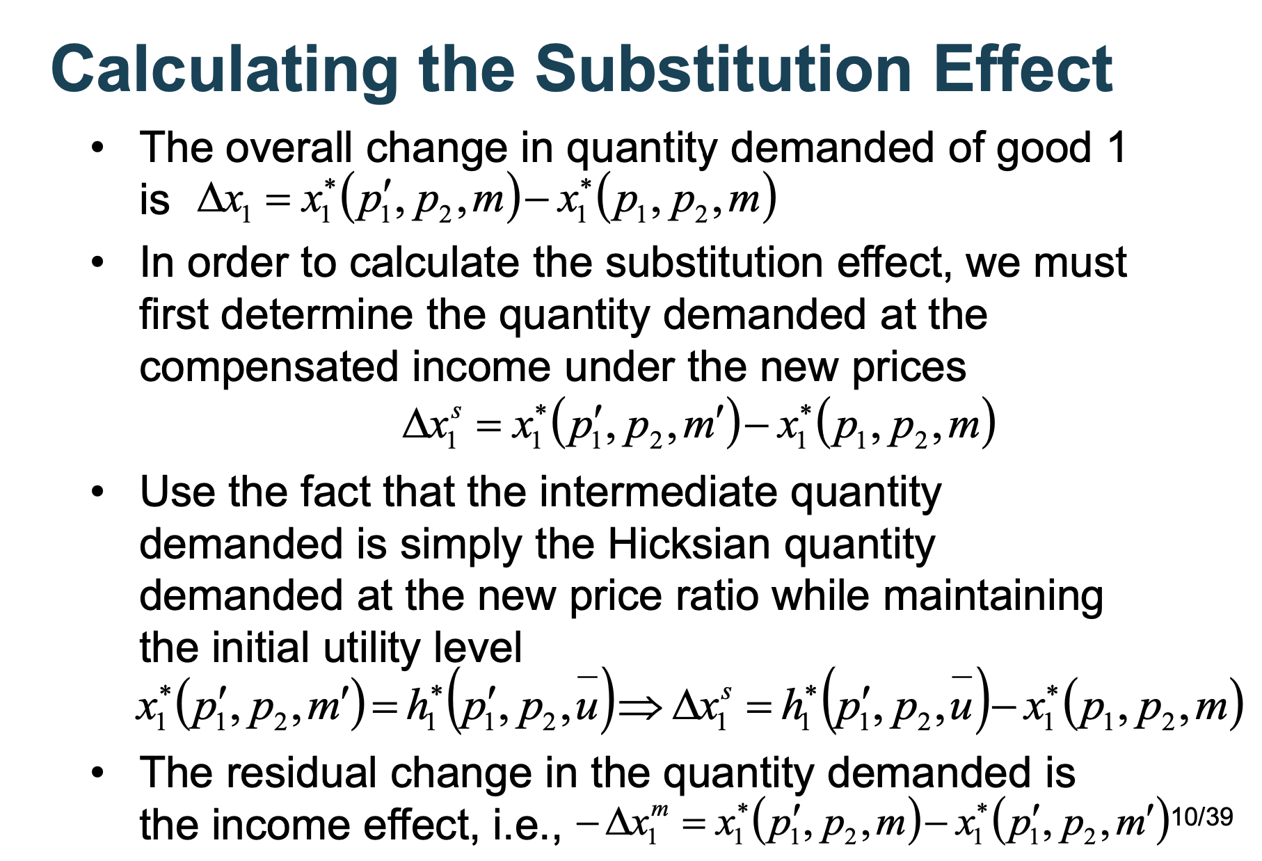 Solved Calculating the Substitution EffectThe overall change | Chegg.com