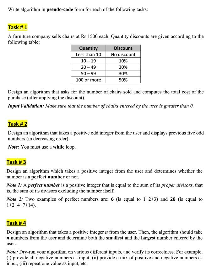 Solved Write Algorithm In Pseudo Code Form For Each Of The 8118