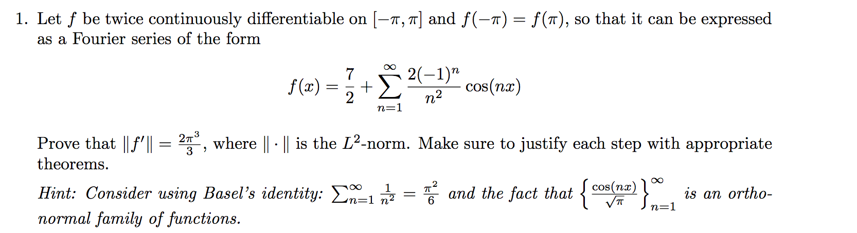 Solved 1. Let f be twice continuously differentiable on | Chegg.com