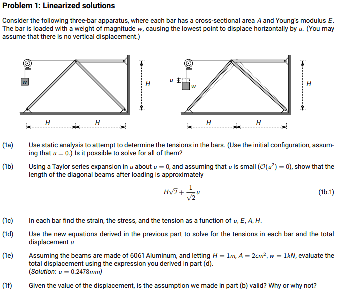Solved For (1e) there was a typo and the answer should be (u | Chegg.com