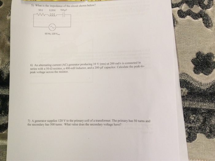 Solved What is the impedance of the circuit shown below? An | Chegg.com