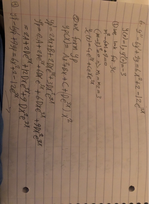 Solved + 9y=6xi+2-12e ral so de geuerak We look B m 3 3X | Chegg.com