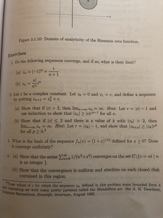 Solved 3.1.10: Domain of analyticity of the Riemann zeta | Chegg.com
