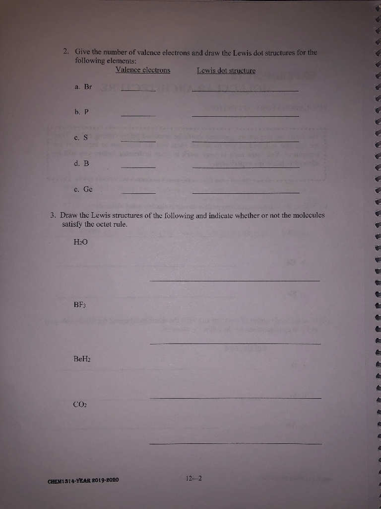 Solved 2. Give the number of valence electrons and draw the | Chegg.com