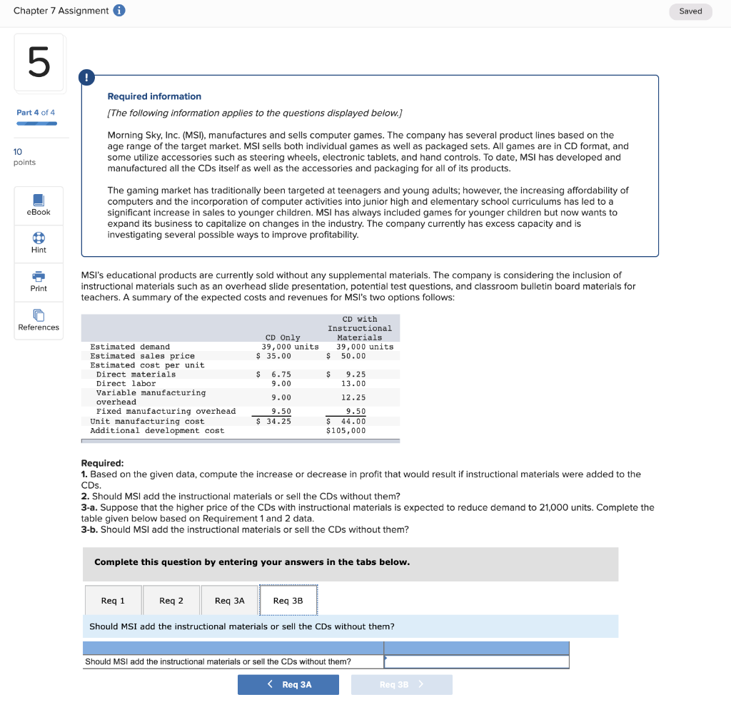 Solved Chapter 7 Assignment 0 Saved Required information The | Chegg.com