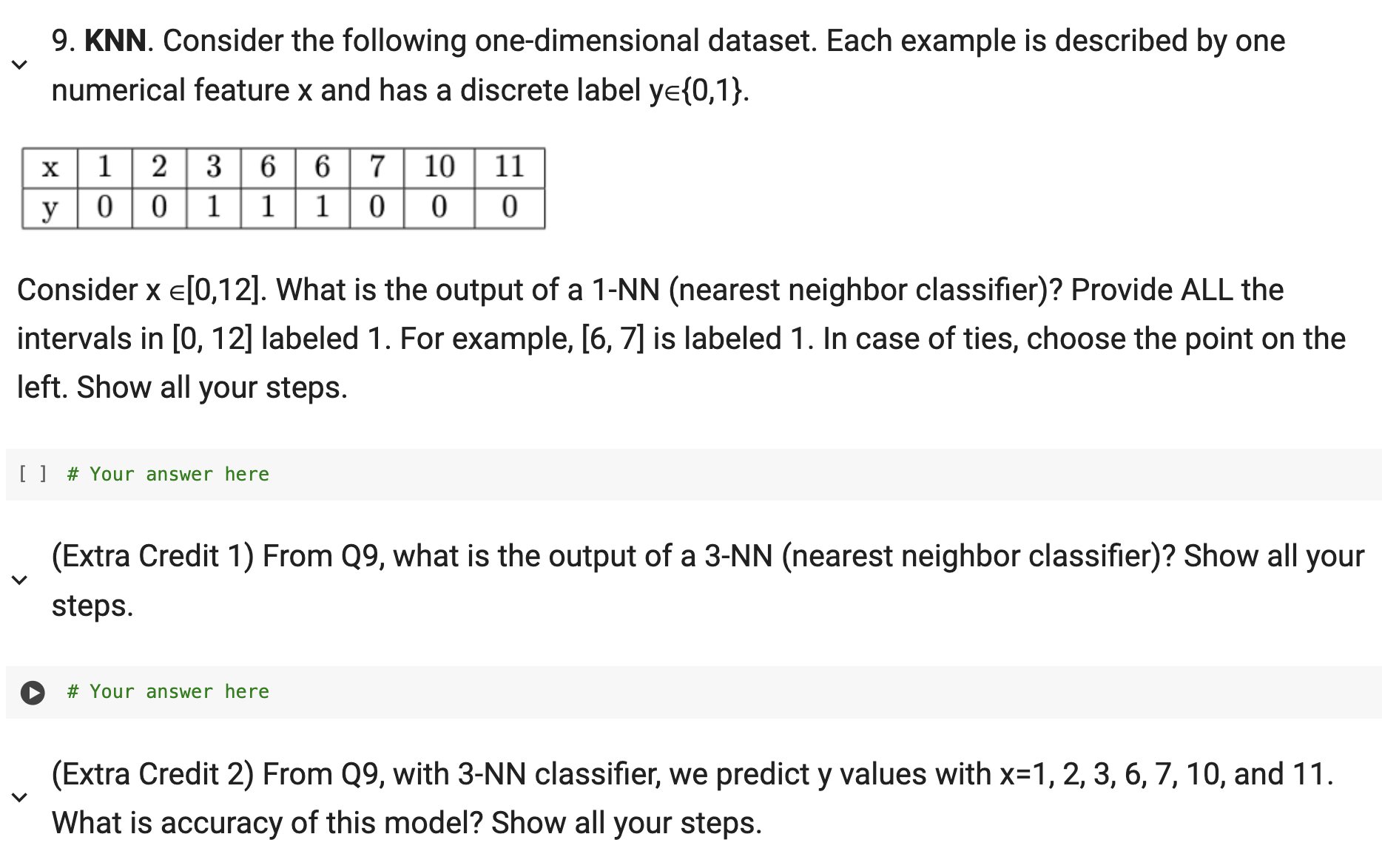 Solved Data Analytics:KNN Consider the following | Chegg.com