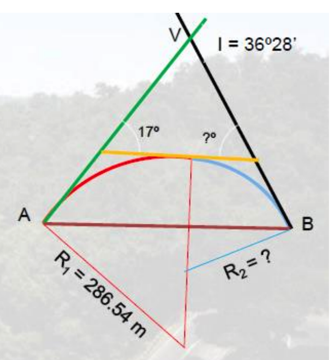 Solved 2. Two tangents converge at an angle of 30°. The | Chegg.com