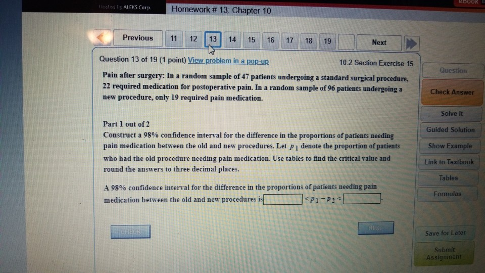 Solved Question 12 of 19 (1 point) View problem in a pop-up | Chegg.com