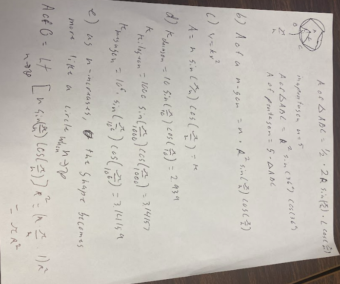 Solved Please check my work. And is it Pi / n or 180 / n in | Chegg.com