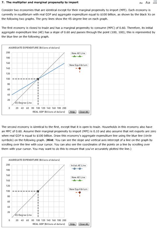 Solved 7. The multiplier and marginal propensity to import | Chegg.com