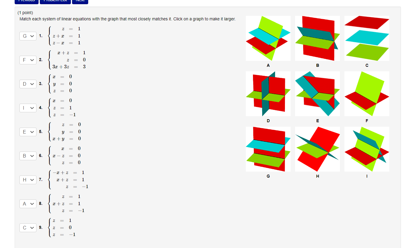 Solved Match each system of linear equations with the graph | Chegg.com