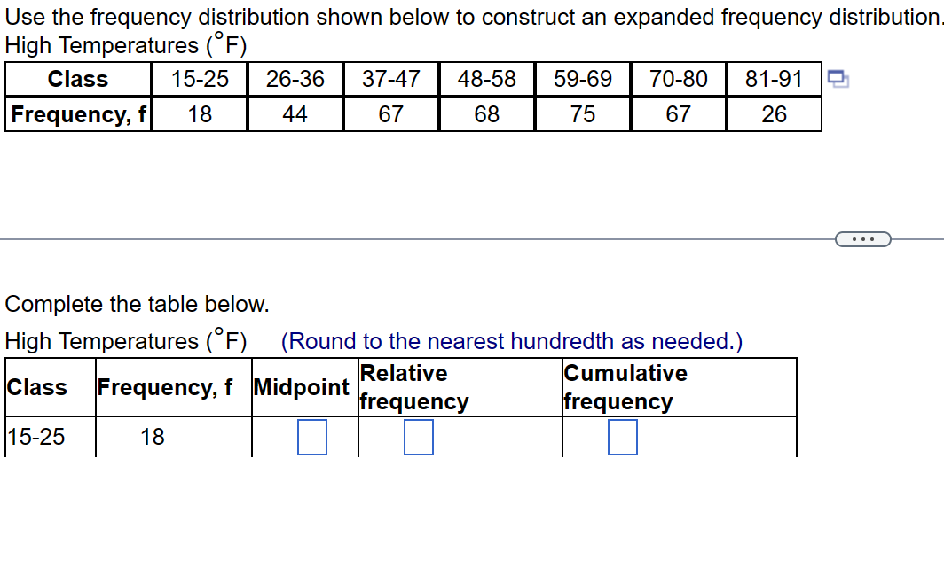 Solved Use the frequency distribution shown below to | Chegg.com