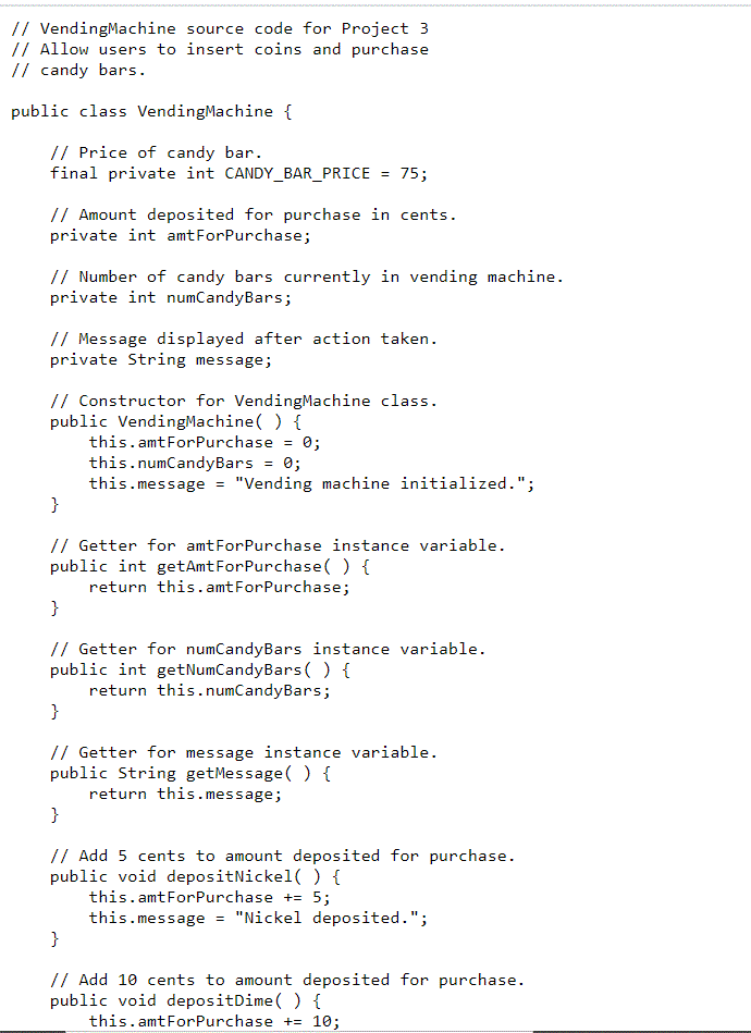 Vendingmachine Source Code For Project 3 Allow