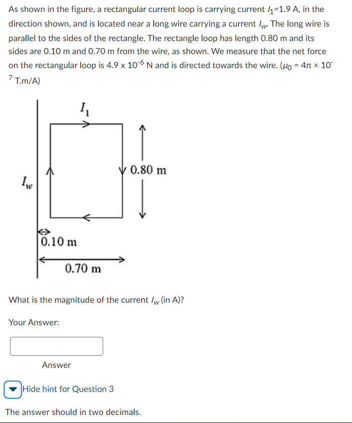 Solved As shown in the figure, a rectangular current loop is | Chegg.com
