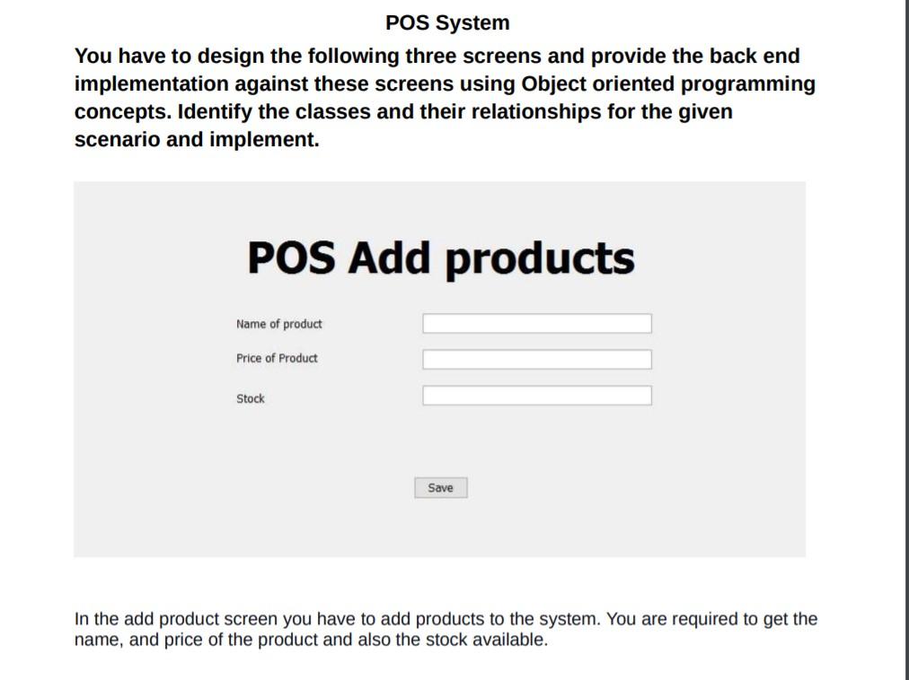 Solved You have to design the following three screens and | Chegg.com