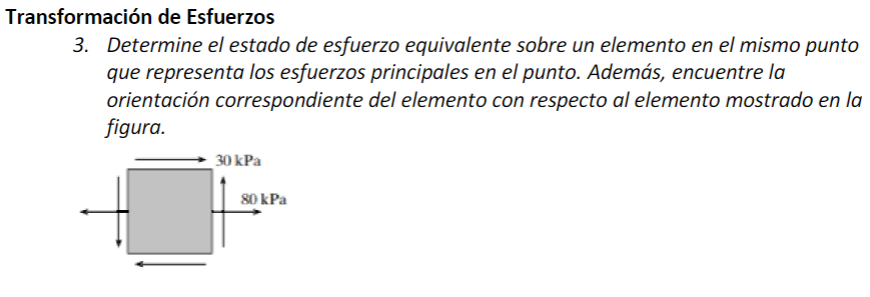 Solved Transformación de Esfuerzos 3. Determine el estado de | Chegg.com