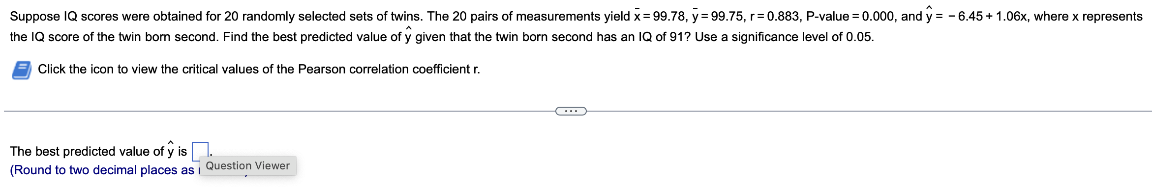 the IQ score of the twin born second. Find the best | Chegg.com