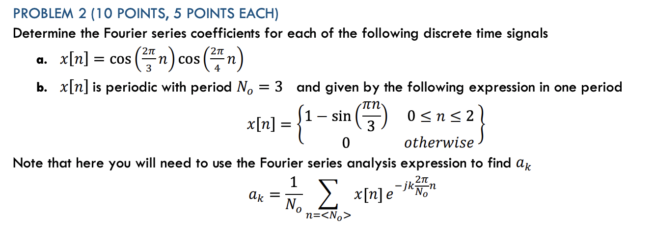 Solved n 3 4 πη PROBLEM 2 (10 POINTS, 5 POINTS EACH) | Chegg.com