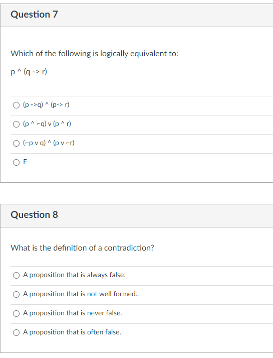 Solved Which of the following is logically equivalent to: | Chegg.com
